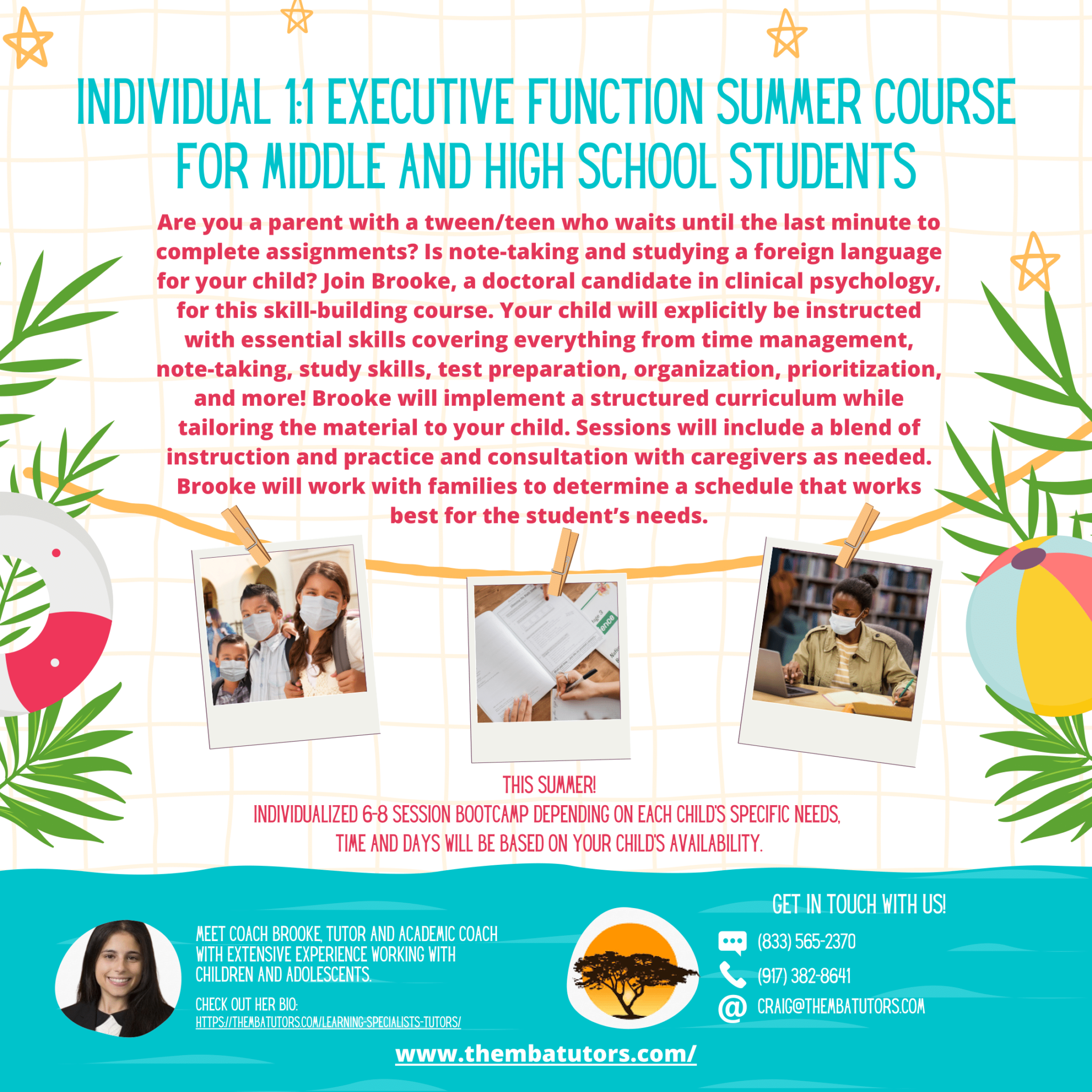 👉Individual 1:1 Summer 2022 Executive Function Coach👈